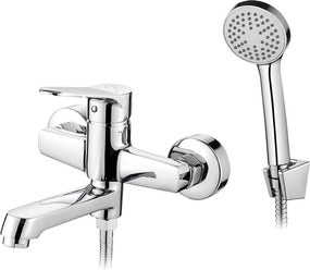 Kuchinox Atez, nástěnná vanová baterie s ruční sprchovou soupravou, chromová, LAV-BTK_011D