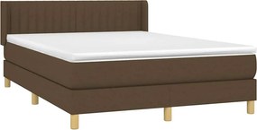Box spring postel s matrací tmavě hnědá 140x190 cm textil 3130428
