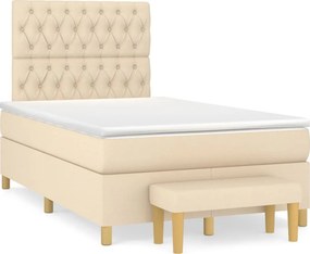 Box spring postel s matrací krémová 120x200 cm textil 3137386