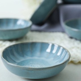 Sada 6 kameninových misek Laguna 12 cm, tyrkysová