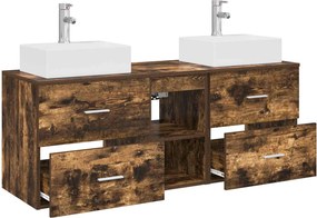 Sada koupelnových skříněk 3 ks Kouřový dub 49,5 x 41 x 62,5 cm 3405839