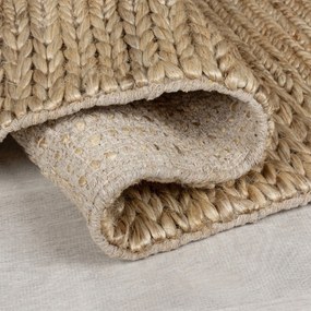 Flair Rugs, Běhoun Drew Braid Border Natural, 60x230, béžová, chodba / předsíň