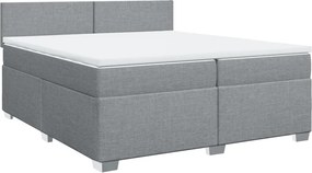 Box spring postel s matrací světle šedá 200 x 200 cm textil 3288288