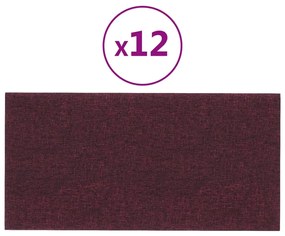 vidaXL Nástěnné panely 12 ks fialové 60 x 30 cm textil 2,16 m²