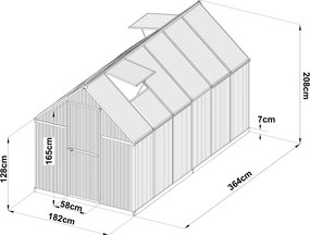 LANIT PLAST, s.r.o. skleník LANITPLAST SARANA 6x12 PC 4 mm stříbrný LG4276