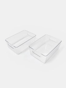 Sinsay - Rýhované úložné boxy 2 pack - clear