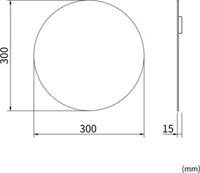 Erga Round, kulaté zrcadlo 30cm, ERG-V01-ROUND-3030-CL
