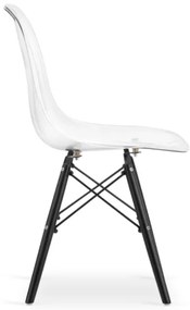 Jídelní židle BASIC průhledné s černými nohami 4 ks