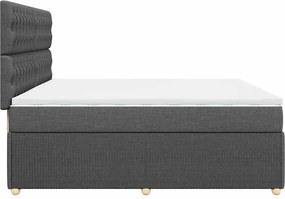Box spring postel s matrací tmavě šedá 200x200 cm textil 3294471