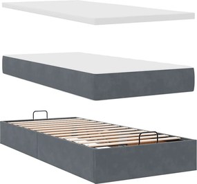 Osmanský rám postele s matrací tmavě šedý 200x200cm samet 3312081