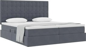 Postel s úložným prostorem s čelo Tmavě šedá 180 x 200 cm samet 3372270