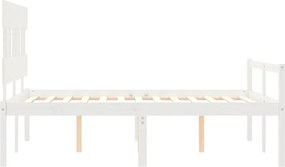 Postel s čelem pro seniory bílý 140x200 cm masivní dřevo 3195417