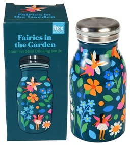 Modrá nerezová dětská lahev 250 ml Fairies in the Garden – Rex London