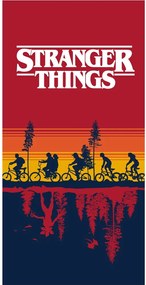 Bavlněná osuška Stranger Things - motiv Upside Down | 70 x 140 cm