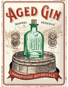 Postershop Plechová cedule: Aged Gin Barrel - 30x40 cm