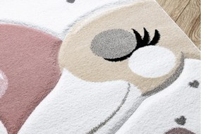 Dywany Łuszczów, Dětský kusový koberec Petit Flamingos hearts cream, 160x220, růžová, dětský pokoj