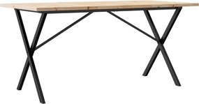 Jídelní stůl s X rámem 160 x 80 x 75,5 cm borové dřevo a ocel 3282765