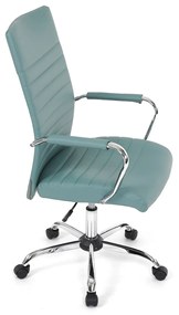 Kancelářská židle KA-V307 BLUE ekokůže modrá, kov chrom