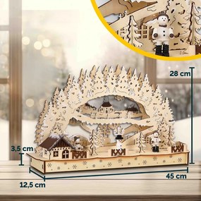 Monzana Vánoční LED oblouk CLEMENT, 45x12,5x28cm, přírodní hnědá