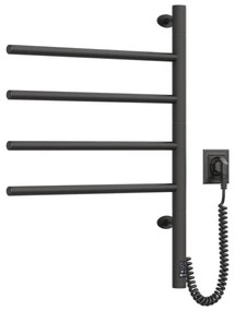 Navin Elektrický otočný sušák na ručníky s term. ARABESQUE 150W/230V 64,6cm IP44 černá 12-223033-4860