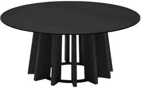 OnaDnes -20% Černý dubový kulatý konferenční stolek Micadoni Mojave 100 cm