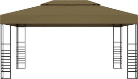 Altán se světelnými LED řetězy 3 x 4 m taupe 3070310