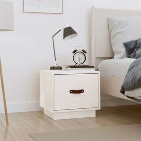 vidaXL Noční stolek 40 x 34 x 35 cm masivní borové dřevo [818289] Barva: Bílá