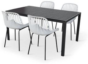 Zahradní jídelní set Viking L + 4x židle GABY šedá