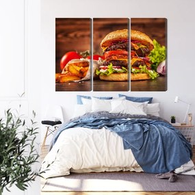 Vícedílný obraz Domácí Hamburger Nedostatek Nedostatek Přírodní plátno 180x120