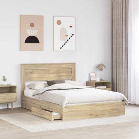 Postel s úložným prostorem se zásuvkou Sonoma dub 160 x 200 cm 3409899