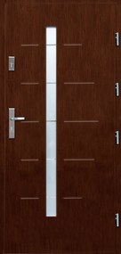 Vchodové dveře Linie, 90 P, 1018 × 2080 mm, dubové dřevo, pravé, ořech tmavý, prosklené