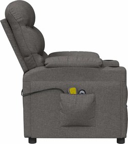 Elektrické masážní křeslo tmavě šedé textil 3143504