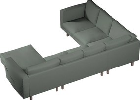 Potah na pohovku IKEA Norsborg rohová, 5-místná se šezlongem barva zelená látka pletený vzor