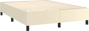 Box spring postel s matrací krémová 140x190 cm umělá kůže 3142841