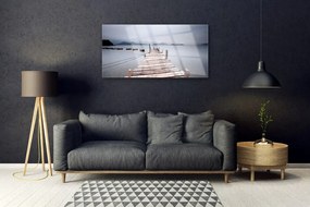 Obraz na skle Most Moře Architektura 125x50 cm