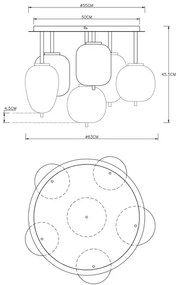 Globo 15345-6DMM - Přisazený lustr BLACKY 6xE14/40W/230V mosaz