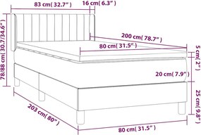 Box spring postel s matrací modrá 80x200 cm textil 3129831