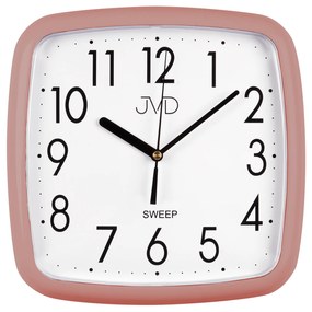 Metalické hranaté nástěnné hodiny JVD sweep HP615.18 ROSE
