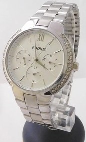 Foibos Dámské šperkové stříbrné voděodolné přehledné hodinky Foibos 3L77