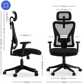 SENSE7 Tone černá / Kancelářské ergonomické křeslo / nosnost 130 kg