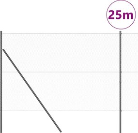 Hexagonální kotvení plotu 25 x 1,6 m Ocel potažená PVC Šedá 3352830