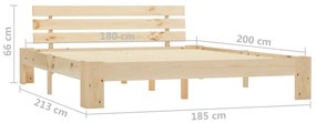 Rám postele masivní borovice 180 x 200 cm,  283165 HangarStore.cz