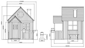 Zahradní domek Restage s lavičkou, verandou a poštovní schránkou