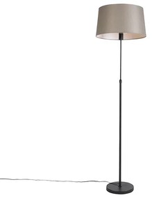 Stojací lampa černá s odstínem taupe lnu nastavitelná 45 cm - Parte