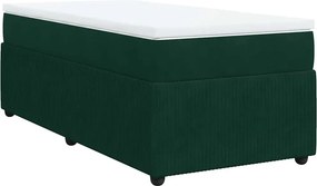 Box spring postel s matrací tmavě zelená 90x200 cm samet 3285617