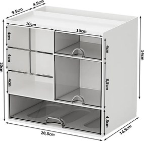 Verk Group Skříňka organizér na stůl poličky na kosmetiku drobnosti zásuvky