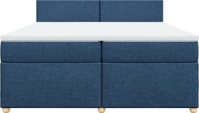 Box spring postel s matrací modrá 200x200 cm textil 3286786