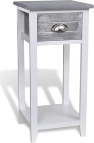 vidaXL Noční stolek s 1 zásuvkou a bílý [242038] Barva: Šedá