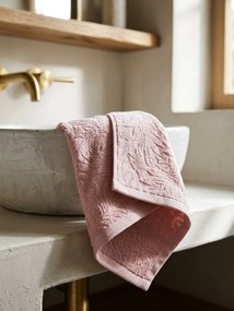 Sinsay - Bavlněný ručník s rostlinným motivem - růžová
