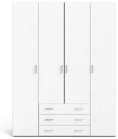 Bílá šatní skříň 154x200 cm Space – Tvilum